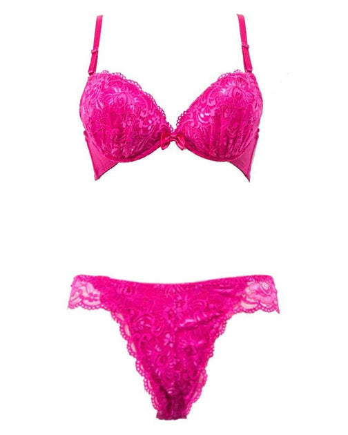 DrW 1603BT Pushup Bra Panty Set Pink- Double Padded Underwired Bra ...