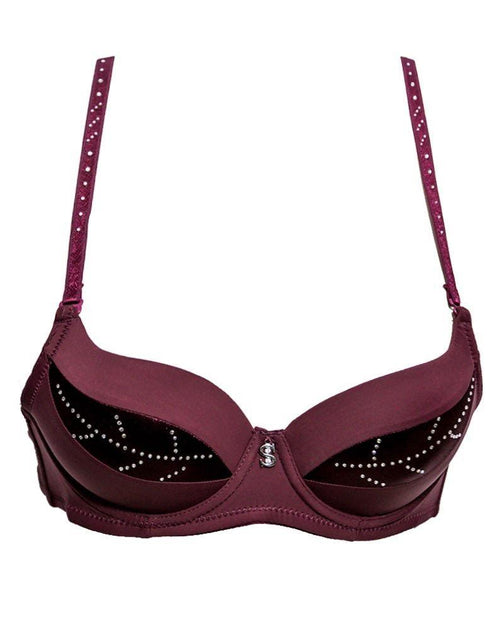 Fancy Bridal SH789 Diamond Maroon Bra- Single Padded,Under Wired Bra ...