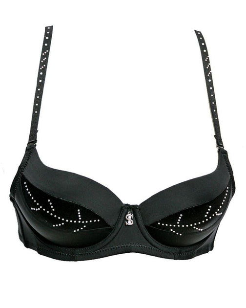 Fancy Bridal SH789 Diamond Black Bra- Single Padded,Under Wired Bra ...
