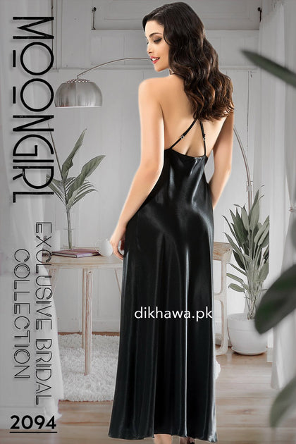 Moongirl - Exclusive Bridal Wedding Nightwear 2Pc Long Nighty Set with ...