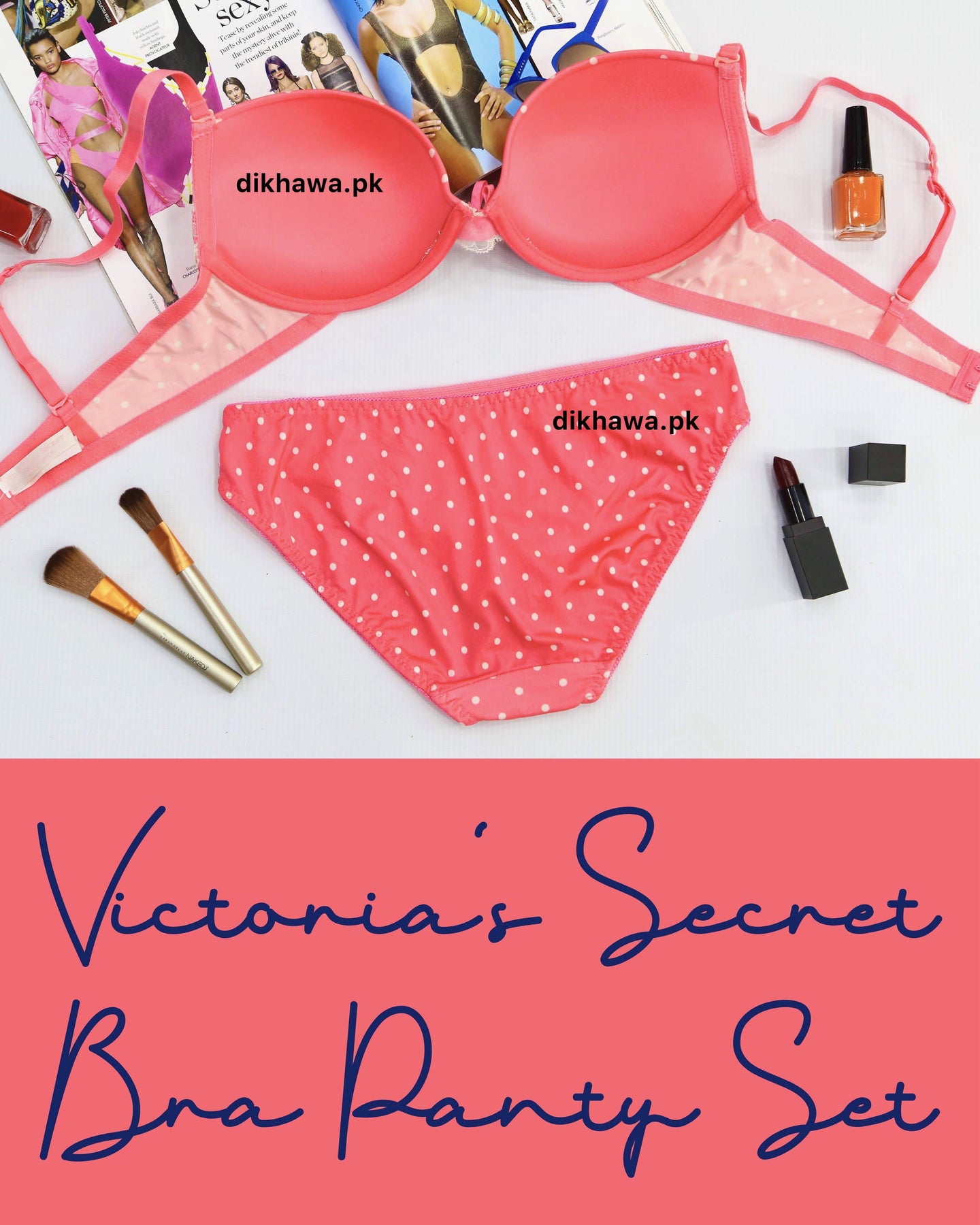 Victoria's Secret - Pushup Bra Panty Sets - Polka Dotted Lace Double ...