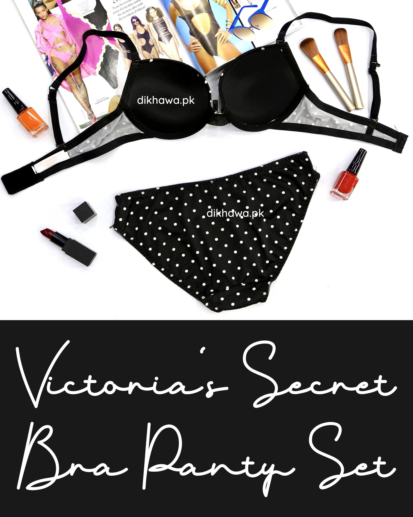 Victoria's Secret - Pushup Bra Panty Sets - Polka Dotted Lace Double ...