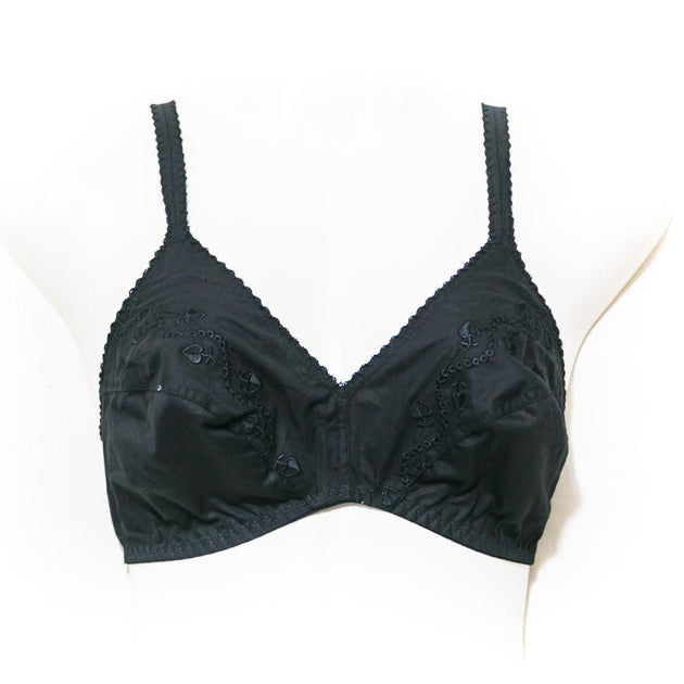 Pack of 2 Cotton Bra – Daily Wear Bra – Black & Skin Bra - Non Padded ...