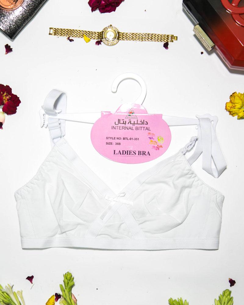 Basic Bra - White - Cotton Bra - Non Padded Bra - Non Wired Bra ...