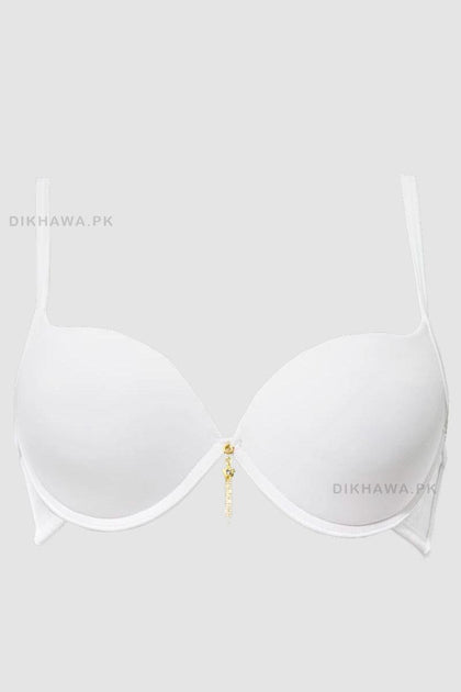 Luchina Branded White Pushup Bra - Spanish Brand - Underwired Double ...