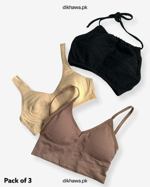Pack of 3 Imported Stocklot Branded Pushup Bra - Single Padded Bra ...