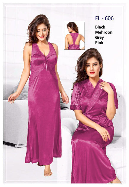 2 Pcs FL-606 - Pink Flourish Exclusive Bridal Nighty Set Collection - Online Shopping in ...