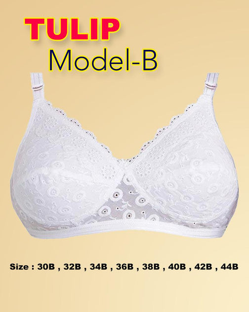 Model Bra - Tulip Bra - Cotton Embroidered Bra - Non Padded Non Wired ...