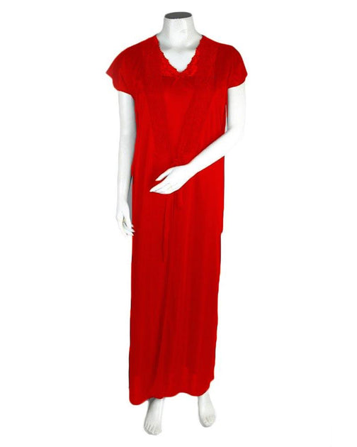 4 Pcs Wedding Nighty Set with Gown - 9145 - Silk Nighty By Soft Touch ...